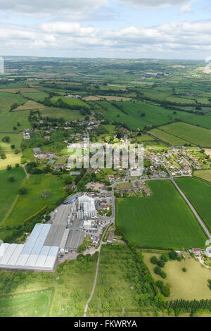 An aerial view of the Somerset village of Ditcheat Stock Photo - Alamy