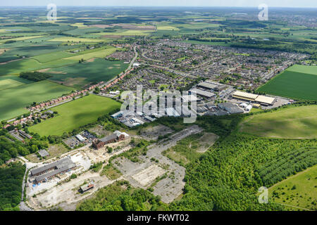 An aerial view of the Nottinghamshire village of Carlton in Lindrick ...
