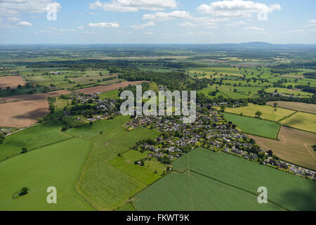 An aerial view of the Shropshire village of Clive and surrounding ...