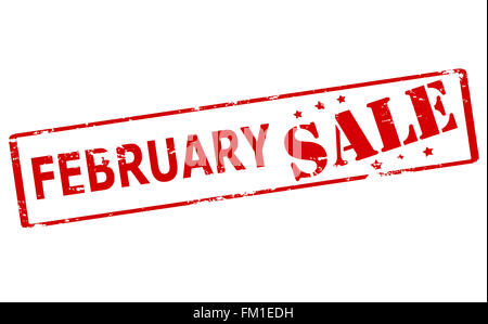 Rubber stamp with text February sale inside, vector illustration Stock ...