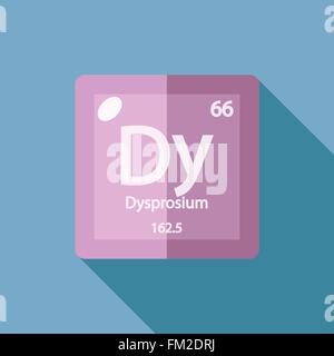 Dy Dysprosium Lanthanide Chemical Element vector illustration diagram ...