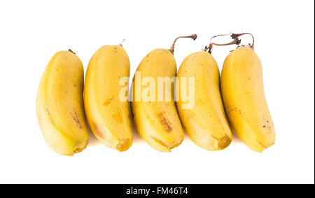 Five banana fruit arranged on white background Stock Photo - Alamy