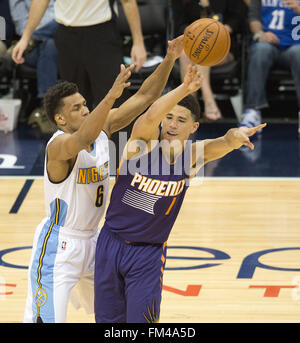 Denver, Colorado, USA. 10th Mar, 2016. Nuggets AXEL TOUPANE, center ...