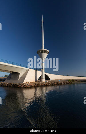 Drawbridge and control tower in La Manga, Spain Stock Photo - Alamy