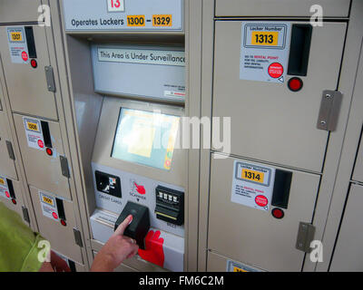 Fingerprint activated personal lockers Stock Photo - Alamy