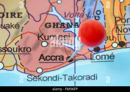 Atlas map of Accra in Ghana Stock Photo - Alamy