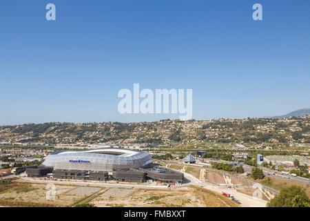 AERIAL VIEW. Allianz Riviera Stadium; a large (capacity of 45,000 ...