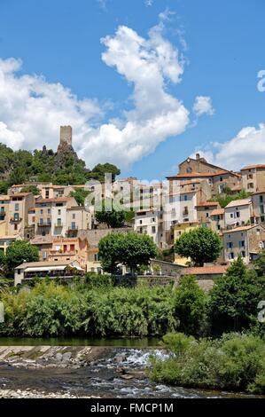 languedoc france river orb roquebrun Stock Photo - Alamy
