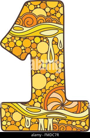 Number one Zentangle. Vector decorative number Stock Vector Image & Art ...