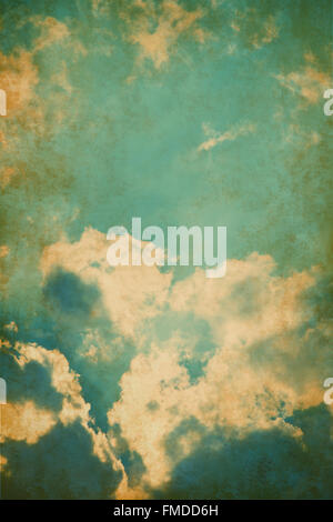 Blue sky with clouds sepia Stock Photo - Alamy