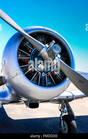 The single-engined Harvard trainer WWII aircraft, this example being ...