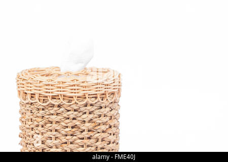 Craft weave tissue paper box on white background Stock Photo - Alamy