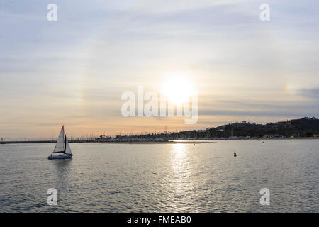 Shore at Santa Barbara, California around sunset time Stock Photo - Alamy