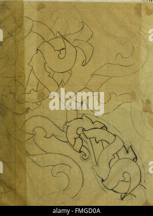 This 1875 collection of design tracings includes architectural and ...