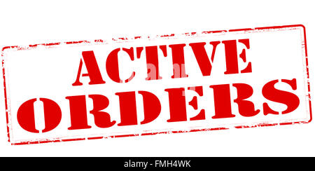 Rubber stamp with text active orders inside, vector illustration` Stock ...