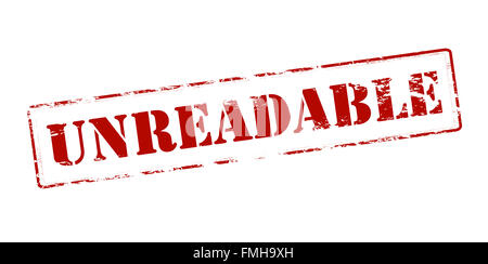 Rubber stamp with word unreadable inside, vector illustration Stock ...