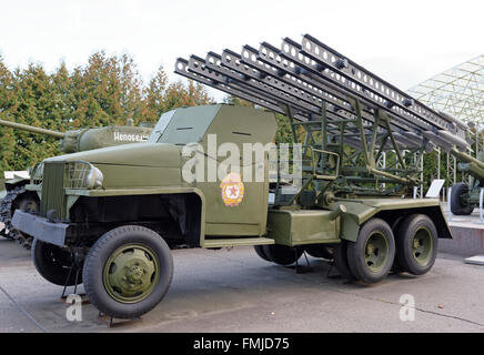 WW2 Soviet Katyusha multiple rocket launcher and M4 Sherman tank turret ...