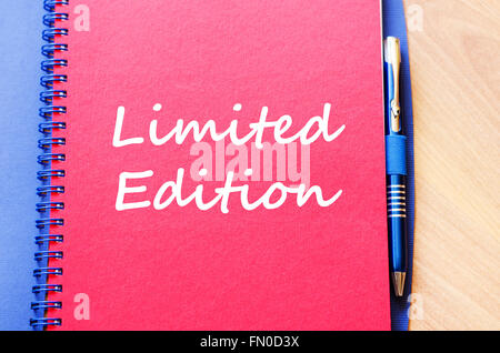 Limited edition text concept write on notebook with pen Stock Photo - Alamy