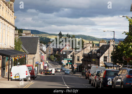Perth High Street town center typical buildings Perthshire Scotland UK ...