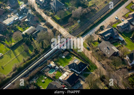 Betuwe line, long-distance freight route, aerial, Praest, Rees ...