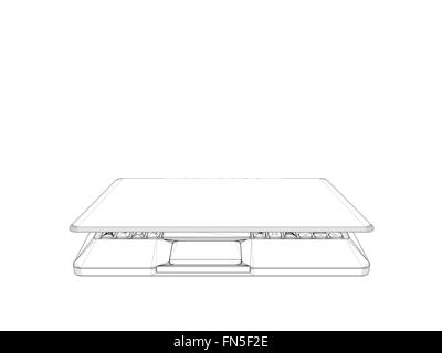 laptop wireframe illustration isolated on white background Stock Photo ...