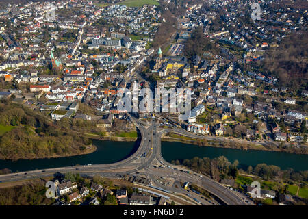 Aerial view, at the Folkwang School in Essen-Werden, Essen-Werden ...
