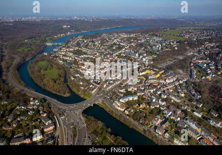Aerial view, at the Folkwang School in Essen-Werden, Essen-Werden ...