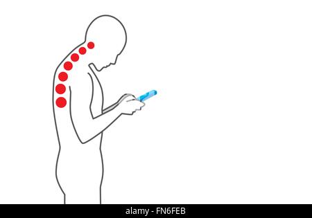 Neck Pain from Smart phone Stock Vector Art & Illustration, Vector ...