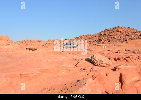 Western Australia – Outback adventure with 4WD car at the beach of an ...