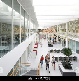 Entrance atrium with skylight. Oslo Cancer Cluster (OCCI), Oslo, Norway ...
