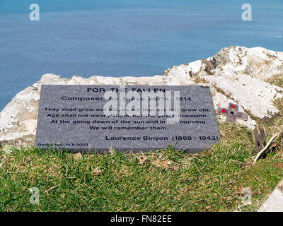 'For The Fallen' Poem Plaque Composed by Laurence Binyon at Pentire ...