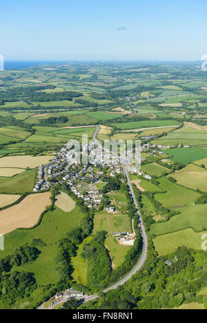 An aerial view of the village of Landrake and surrounding Cornish ...