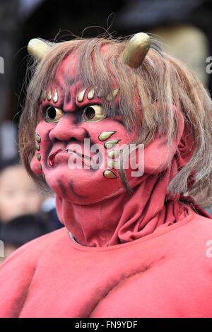 Japan; Kyoto; Setsubun Festival, Rozanji Temple, devil dance, costumed ...