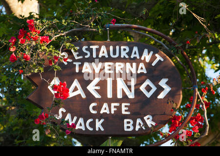 Sign for Greek taverna Stock Photo - Alamy