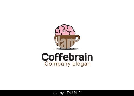 Coffee brain vector logo design template Stock Vector Image & Art - Alamy