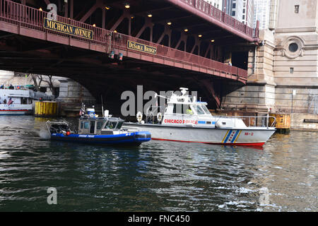 Chicago Police Department Marine Unit Officer Mark Walsh, left ...