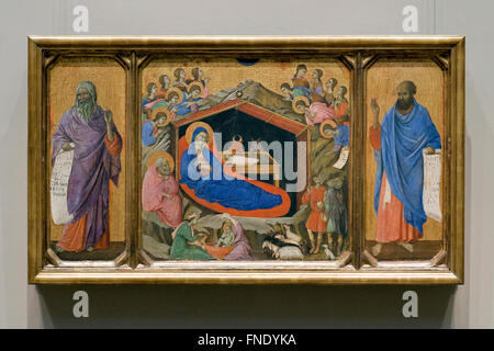 Duccio, The Nativity with the Prophets Isaiah and Ezekiel 1308-1311 ...