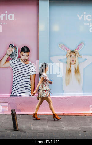 Street scene in Malasana district in Madrid. Malasana is one of the ...