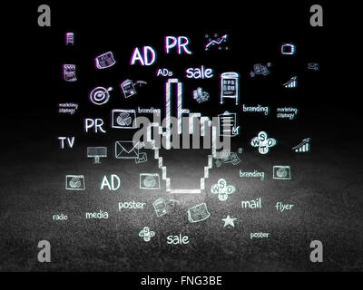 Marketing concept: Mouse Cursor in grunge dark room Stock Photo - Alamy
