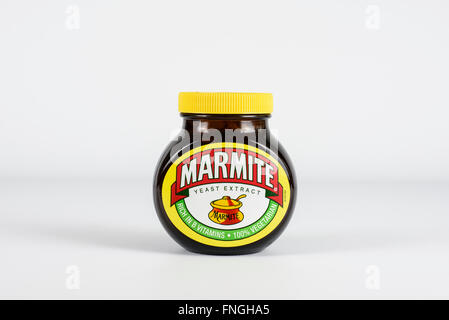Large jar of Marmite photographed against a white background Stock ...