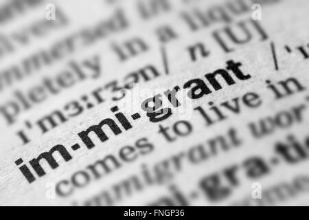 Immigrant Definition Word Text in Dictionary Page. Shallow depth of ...
