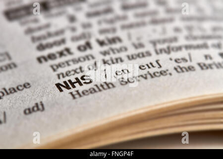 NHS Word Definition Text in Dictionary Page Stock Photo - Alamy