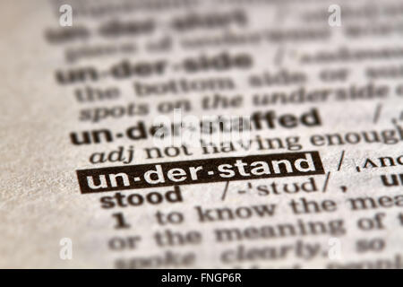 Understand Word Definition Text in Dictionary Page Stock Photo - Alamy