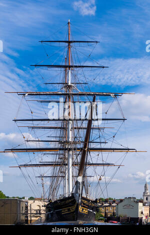 The Cutty Sark, historic British clipper ship, in permanent dry dock at ...