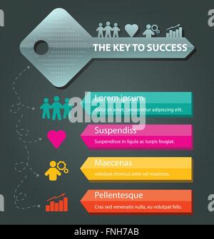 Business infographic for Key to Success concept. Vector illustration ...