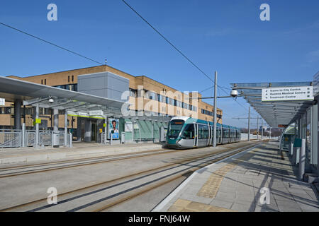Tram Stop, QMC, Nottingham Stock Photo - Alamy