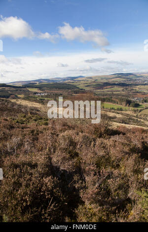 Scottish Borders, Scotland. Picturesque elevated view of the Scottish ...