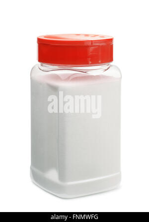 White plastic container of "table salt Stock Photo - Alamy