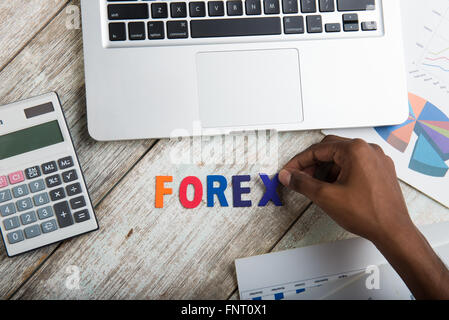 forex words with hands arrangement and financial concept Stock Photo ...
