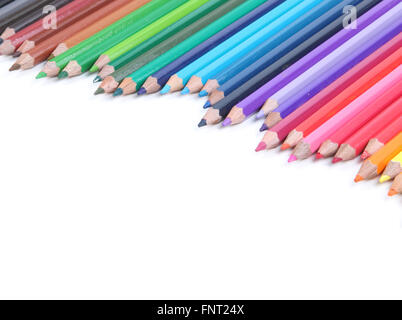Colorful rainbow pencil color frame border background. Colorful pencil ...